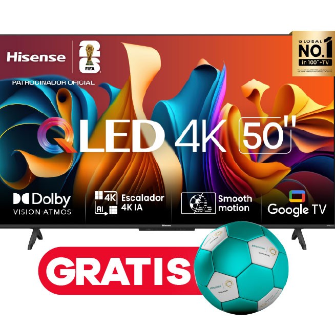 Televisor Hisense QLED 50Q6N | 50" | Google TV | 4K | HDMI | USB | Wi ...