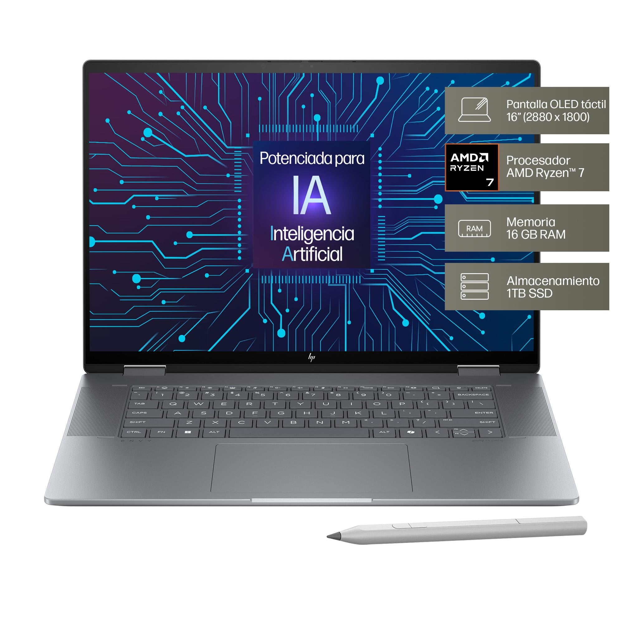 HP Envy x360 16-AD0003LA | AMD Ryzen 7 8840HS | 16GB RAM | 1TB SSD | 1 ...