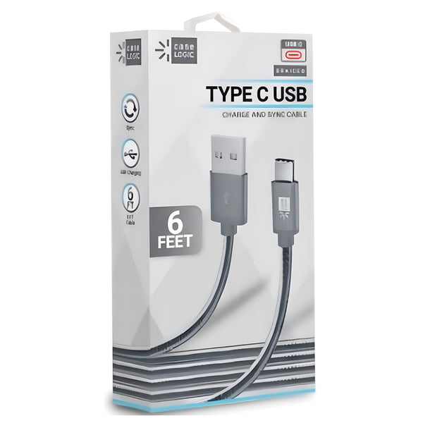 Cable USB Tipo C Case Logic | 6 pies | Color Gris - Multimax